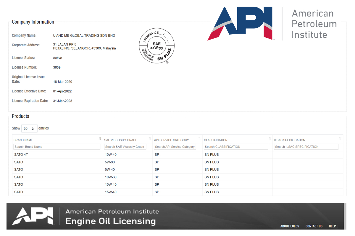 Sato Engine Oil, Online Shop | Shopee Malaysia