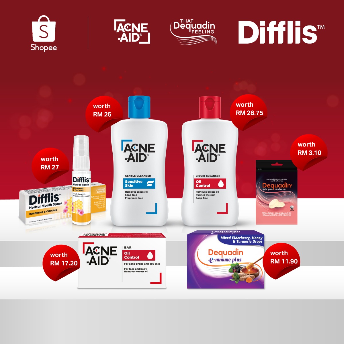 Acne-Aid, Dequadin and Difflis Online, August 2025 | Shopee Malaysia
