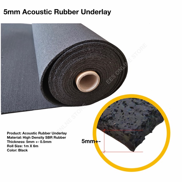 5mm Rubber Carpet Underlay Durafort Crumb Rubber Underlay, 60% OFF