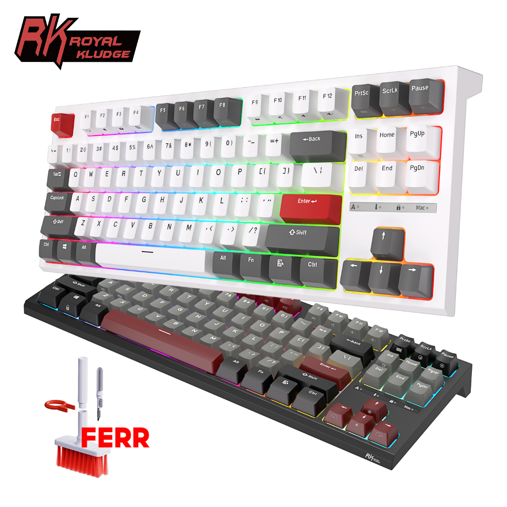 RK R87 ROYAL KLUDGE Wired Mechanical Keyboard 87 Keys RGB, 44% OFF