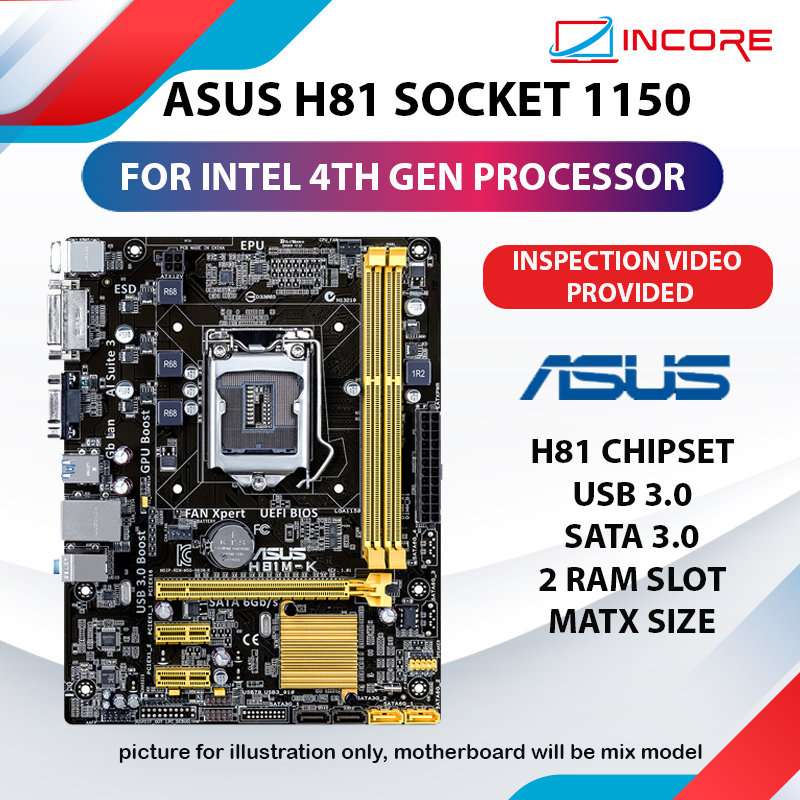 1150 Motherboard Kit Asus H81m-p Plus With I5-4670 Ddr3, 58% OFF