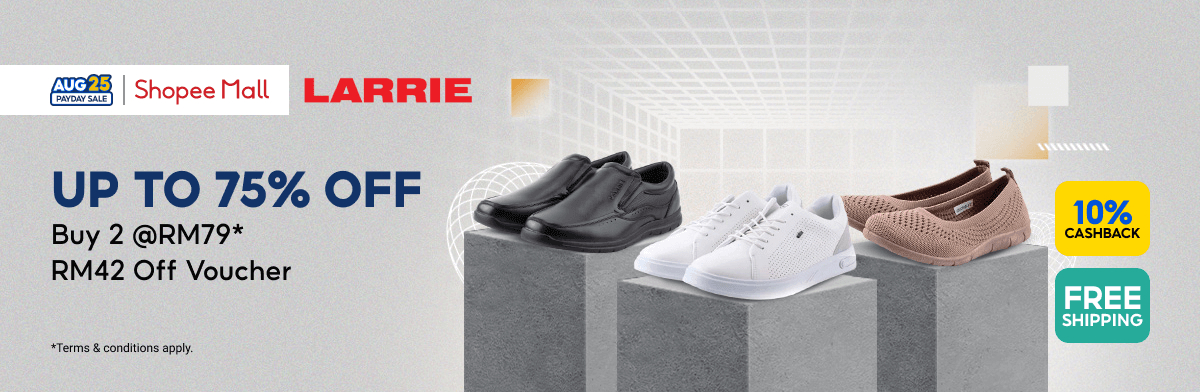 Larrie Shoe Official Store Online, August 2024 | Shopee Malaysia