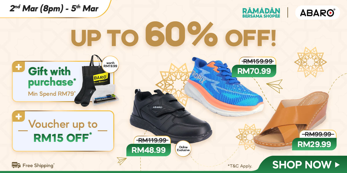 Abaro Shoes Official Store Online, March 2025 | Shopee Malaysia