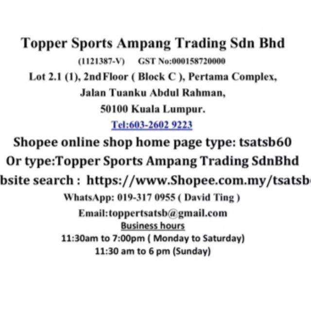 Topper Sports Ampang Trading SdnBhd, Online Shop | Shopee Malaysia