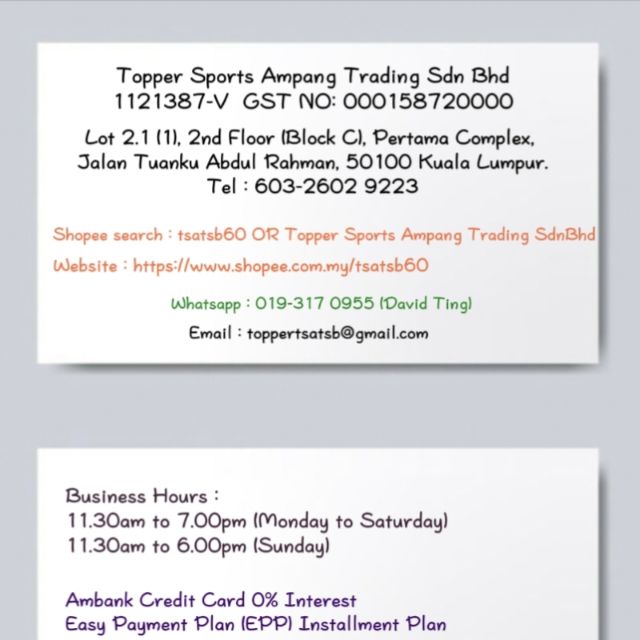 Topper Sports Ampang Trading SdnBhd, Online Shop | Shopee Malaysia